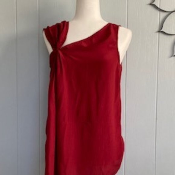Leon Max | Tops | Ruby Red Silk Tunic By Leon Max | Poshmark